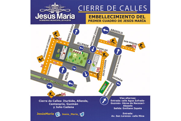 Rehabilitará Municipio de Jesús María Vialidades del Centro Histórico ...