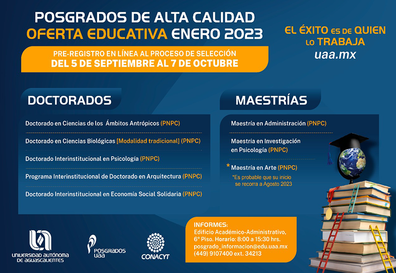 UAA Publica Oferta Educativa de Posgrados Para Enero de 2023 | Palestra ...