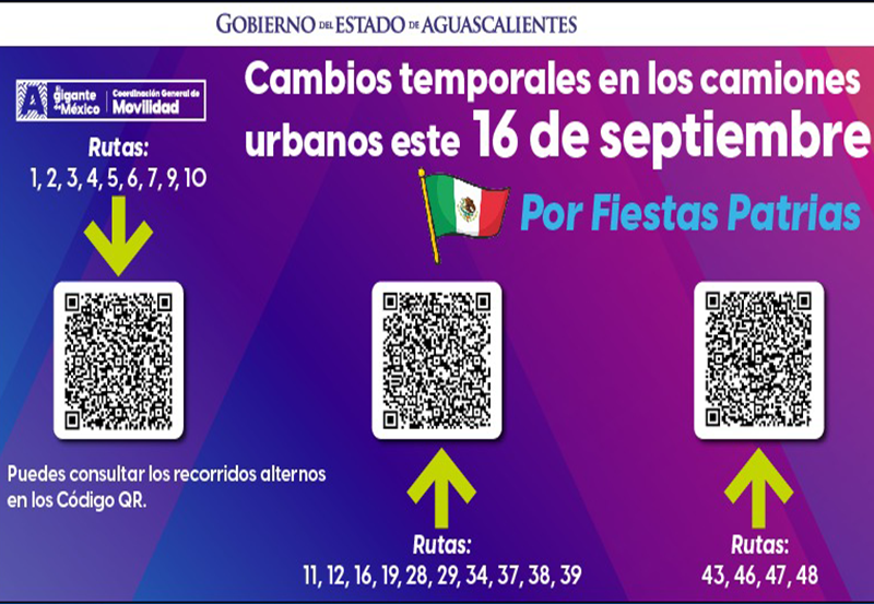 Habrá Cambio de Recorrido en Rutas de Transporte Urbano Este 16 de Septiembre | Palestra ...